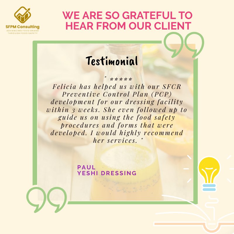 SFPM Consulting Simplify Food Safety - Build Food Safety Culture