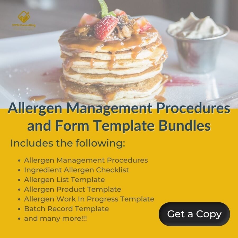 Allergen Management Procedures and Form Template Bundles | SFPM Consulting