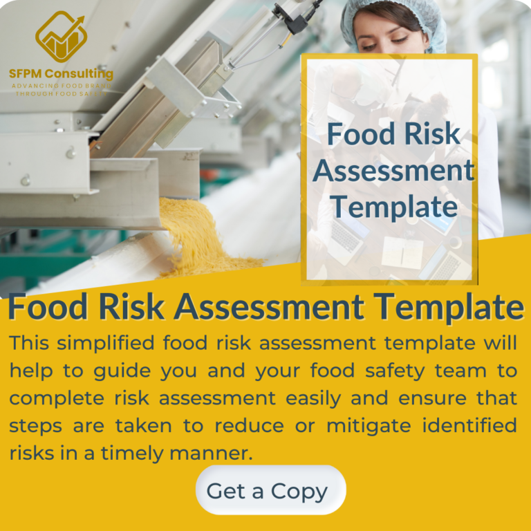 Food Risk Assessment Template | SFPM Consulting