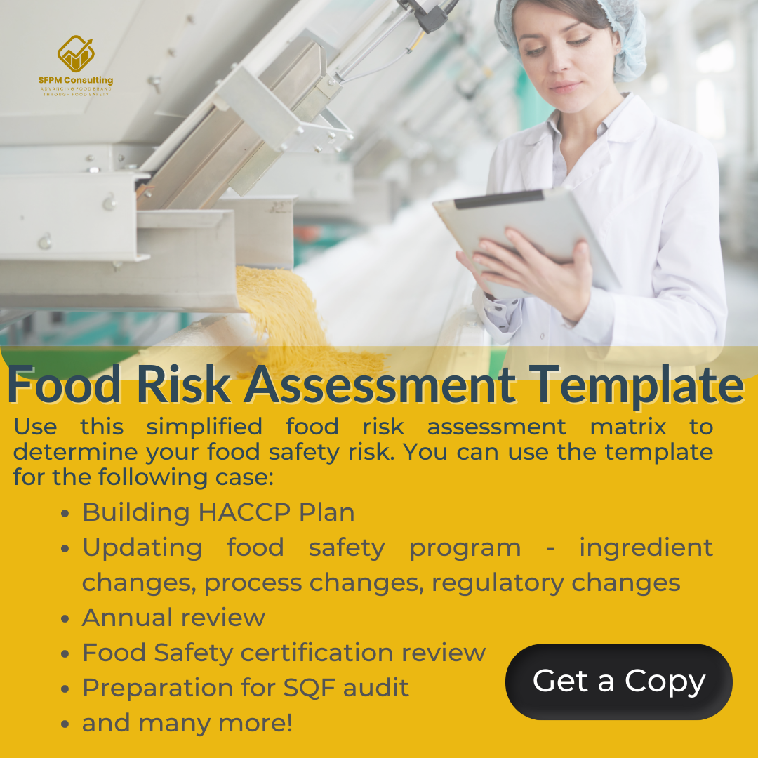 Food Risk Assessment Template SFPM Consulting
